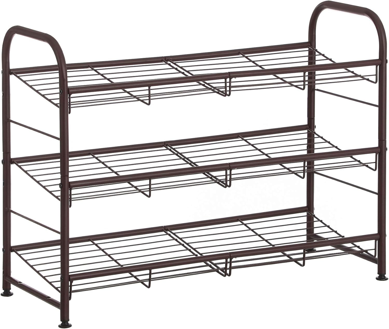Stackable Shoe Rack, 4 Tier Metal Shoes Rack Storage Shelf, Holds up to ...