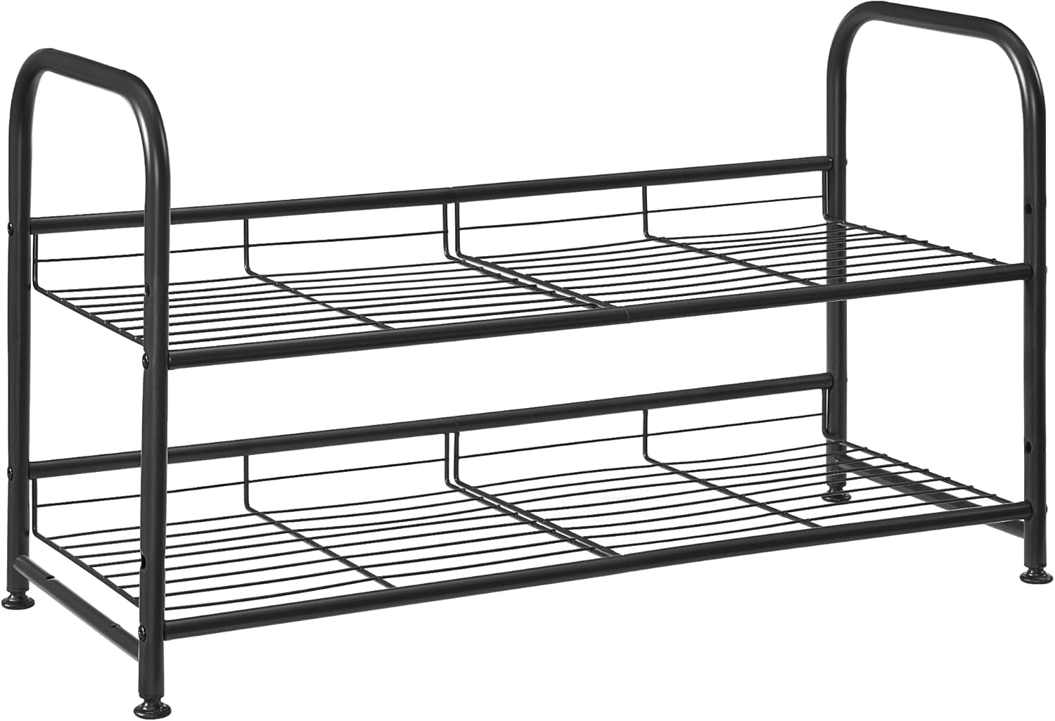 Stackable Shoe Rack, 4 Tier Metal Shoes Rack Storage Shelf, Holds up to ...