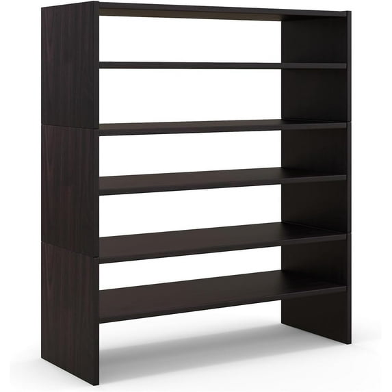 Stackable Shoe Rack, 6 Tier Wooden Shoe Organizer for Closet, 31” Wide ...