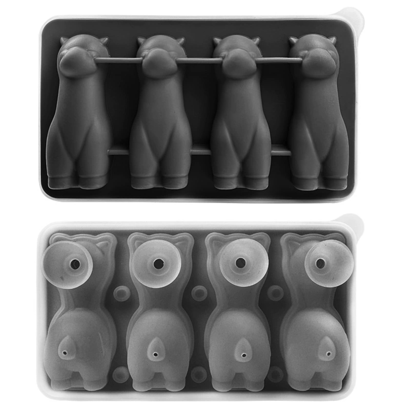Stackable Silicone Ice Making Box, Ice Cube Tray with Lid and Bin,Easy ...
