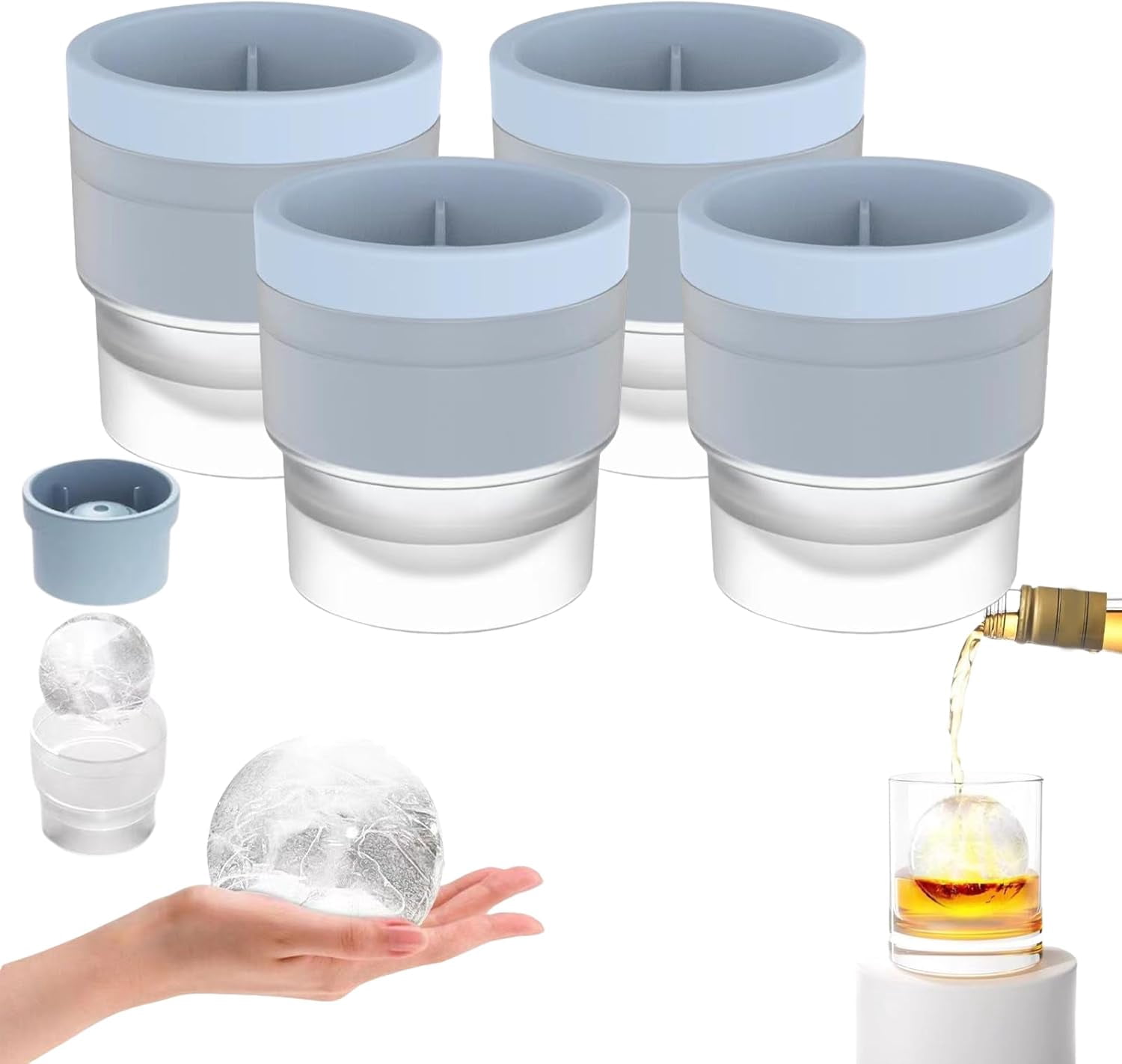 Stackable Slow Melting Ice Balls, Stackable Ice Cube Trays, Grade ...