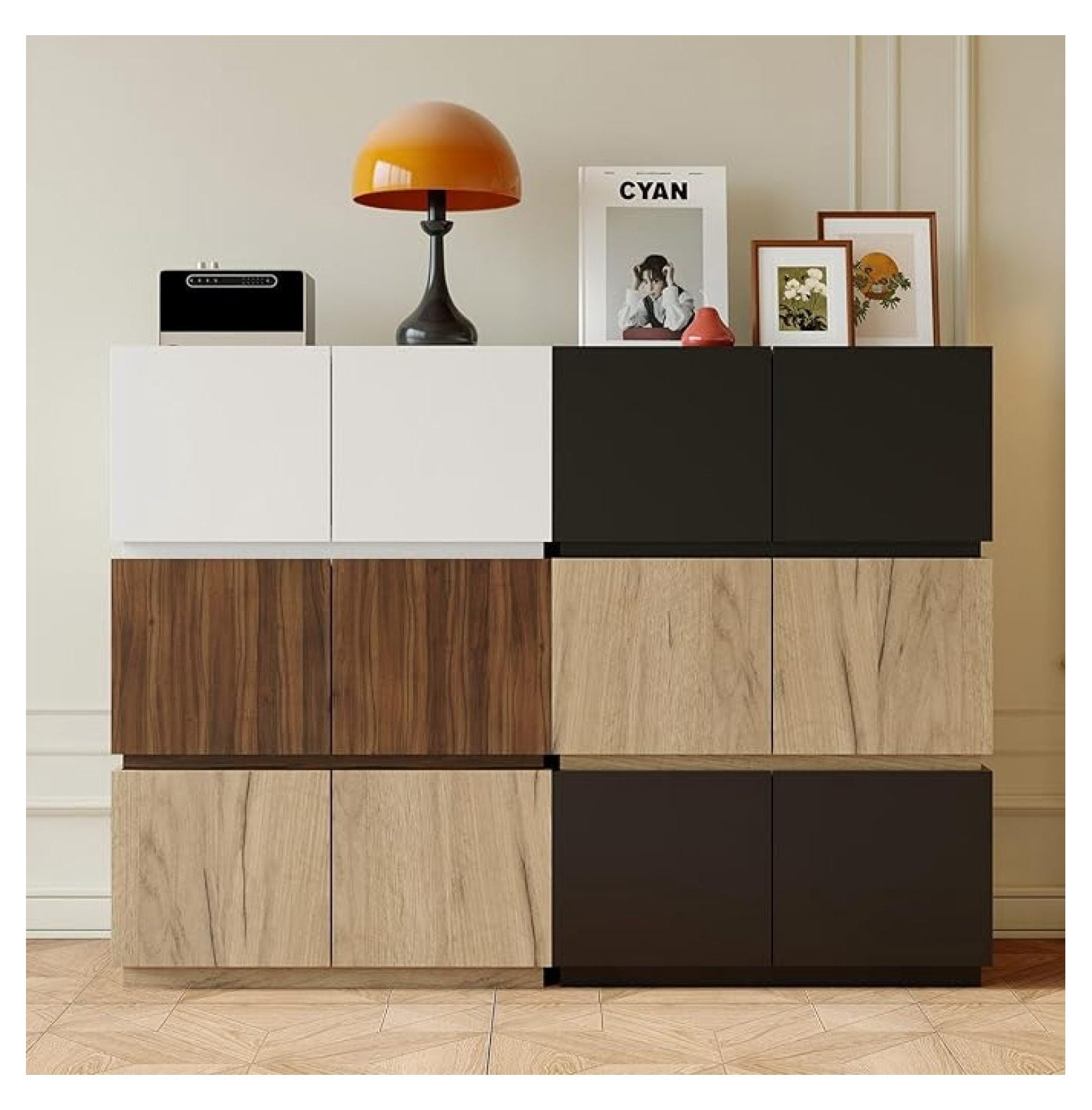 Stackable Small Storage Cabinet with 2 Doors - Modular Closet and Short ...