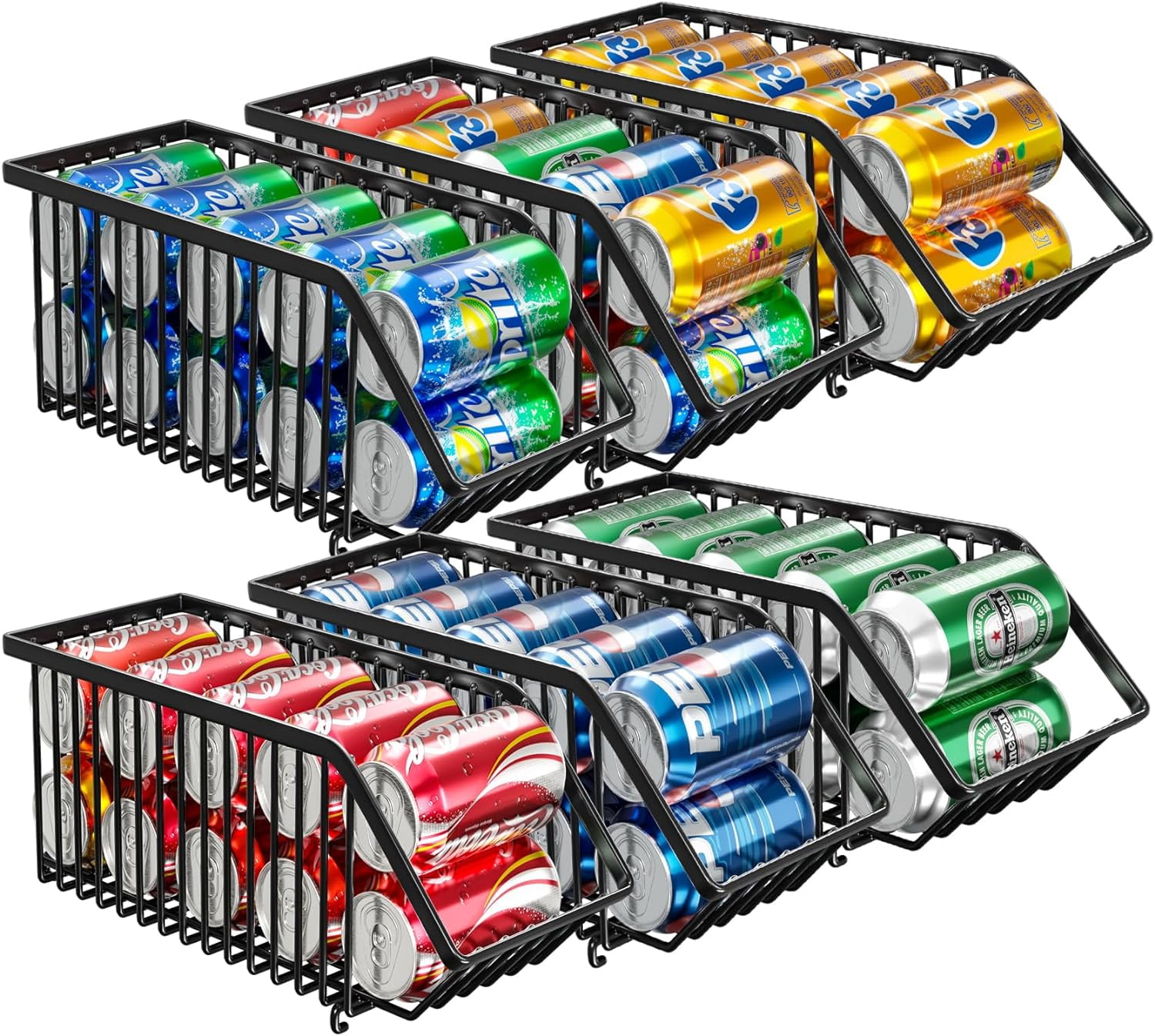 Stackable Soda Can Dispenser Organizer Rack, Stacking Can Dispensers ...