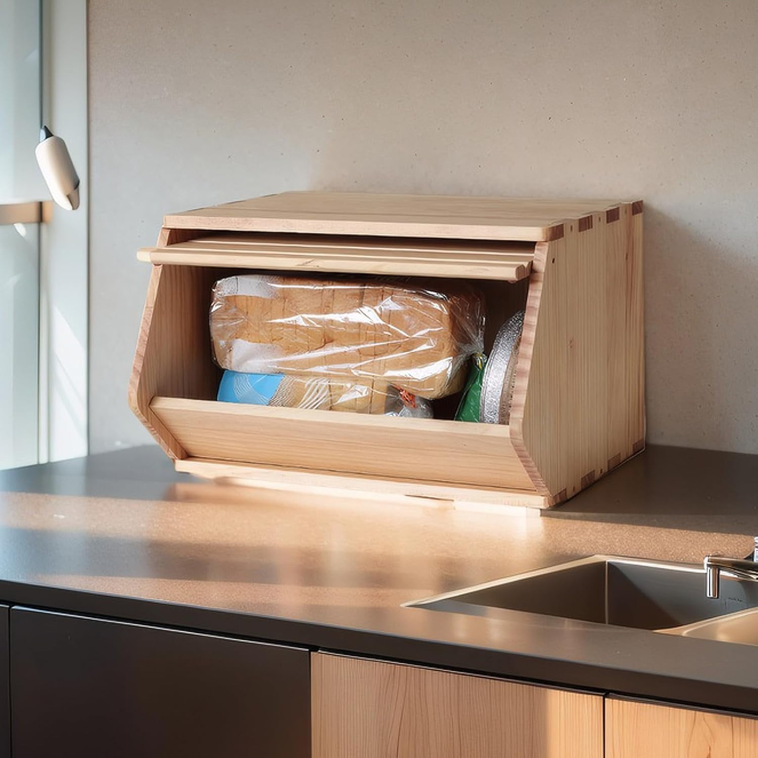 Stackable Solid Wood Storage Chests,Bins with Lids,Modular Wooden Multi ...
