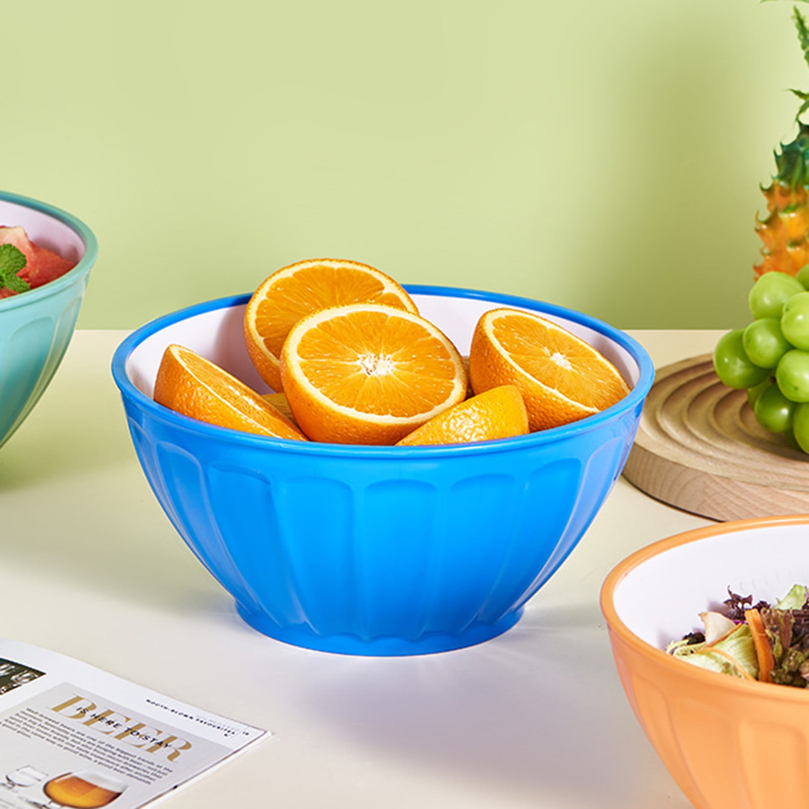 Stackable Square Plastic Bowl with Lid Salad Bowl for Meal Prep Kitchen ...