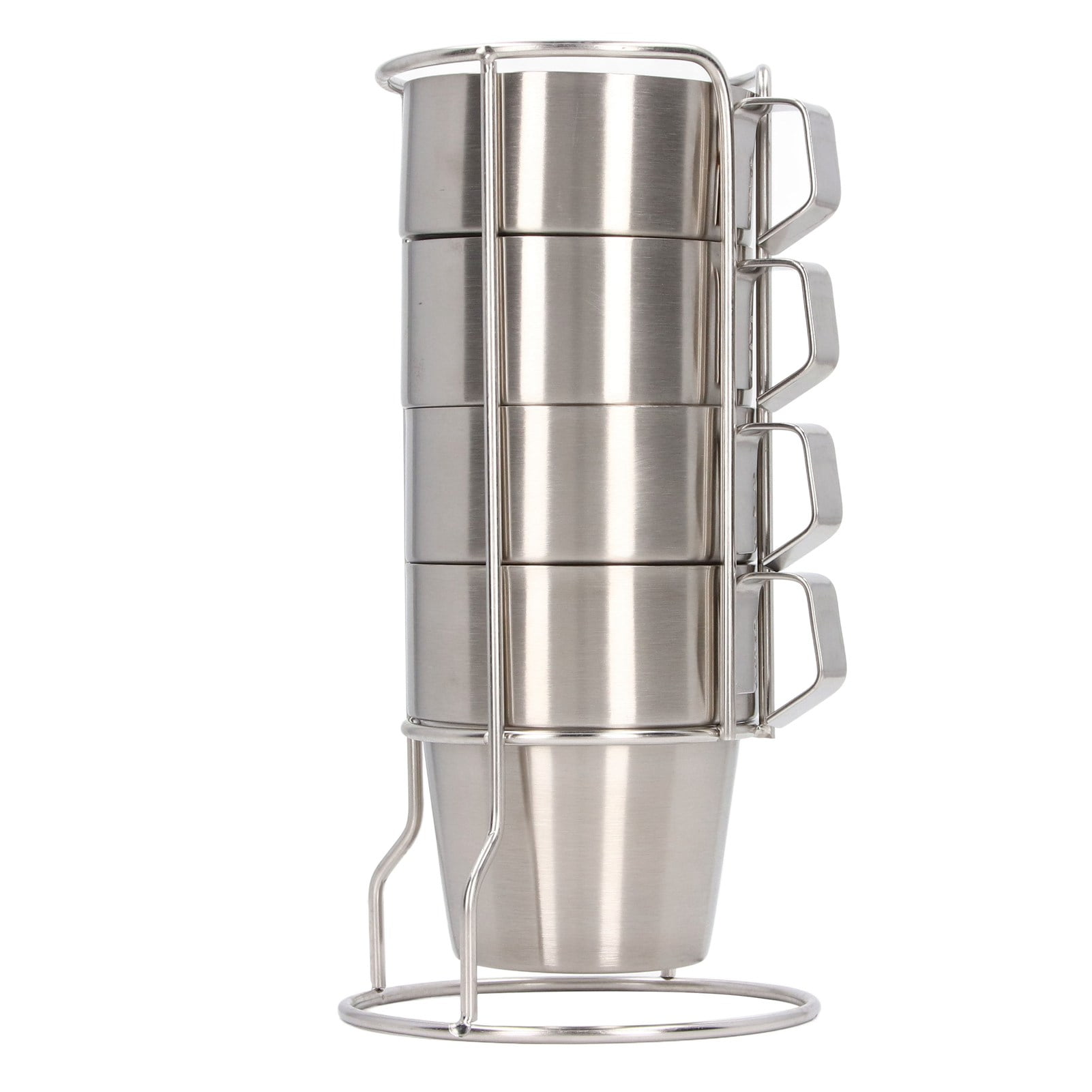 Stackable Stainless Steel Coffee Cups, Set of 4 Double Layer Insulated ...