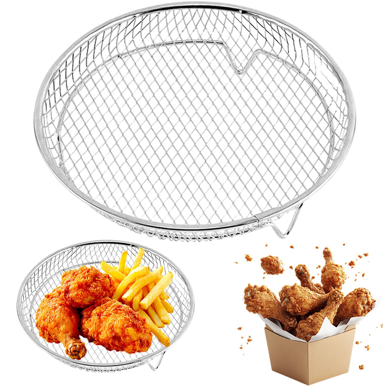 Stackable Stainless Steel Fryer Grill Rack, Oven & Air Fryer Steaming ...