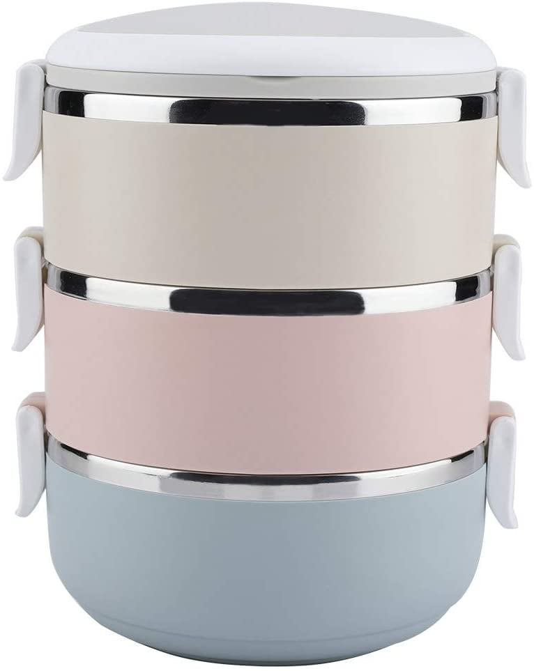 Stackable Stainless Steel Insulated Lunch/Snack Box, 3 Layer Insulated ...