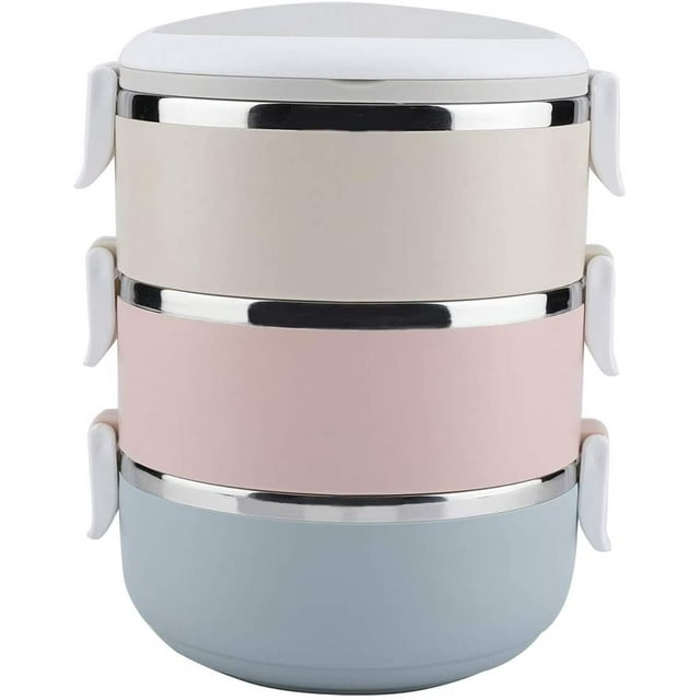 Stackable Stainless Steel Insulated Lunch/Snack Box, 3 Layer Insulated ...
