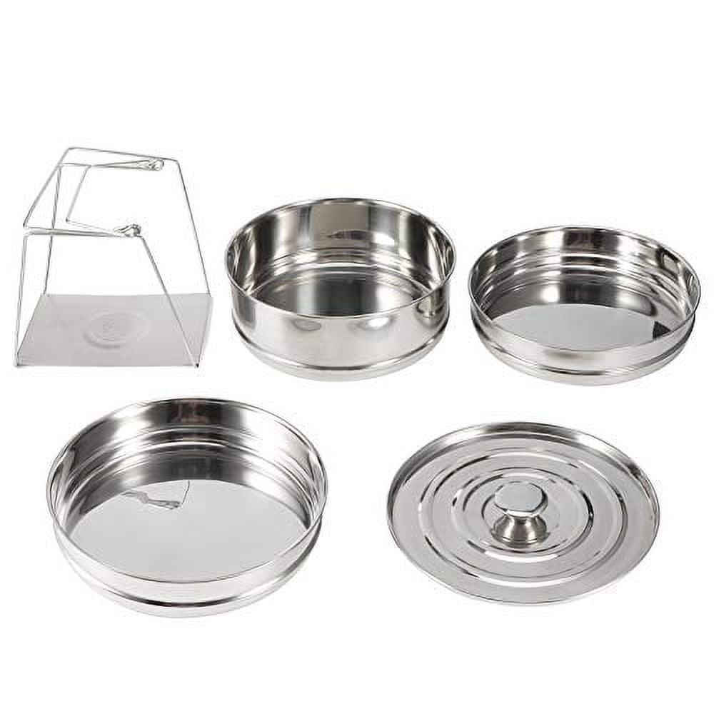 Stackable Steamer Insert Pans, 3 Tier Stainless Steel Food with Folding ...