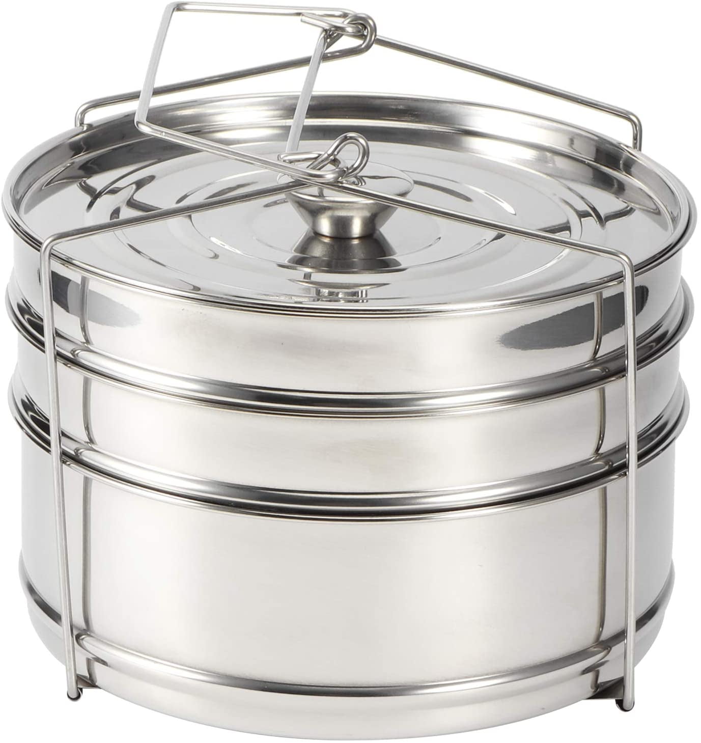 Stackable Steamer Insert Pans, 3 Tier Stainless Steel Food with Folding ...