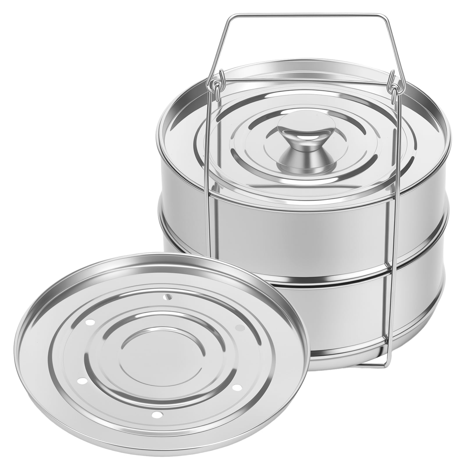Stackable Steamer Insert Pans Double Layer Stainless Steel Stackable ...