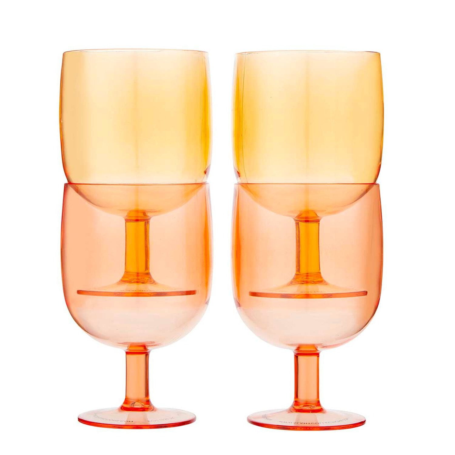 Slant Collections Acrylic Stackable Stemmed Wine Glasses, Colored in ...