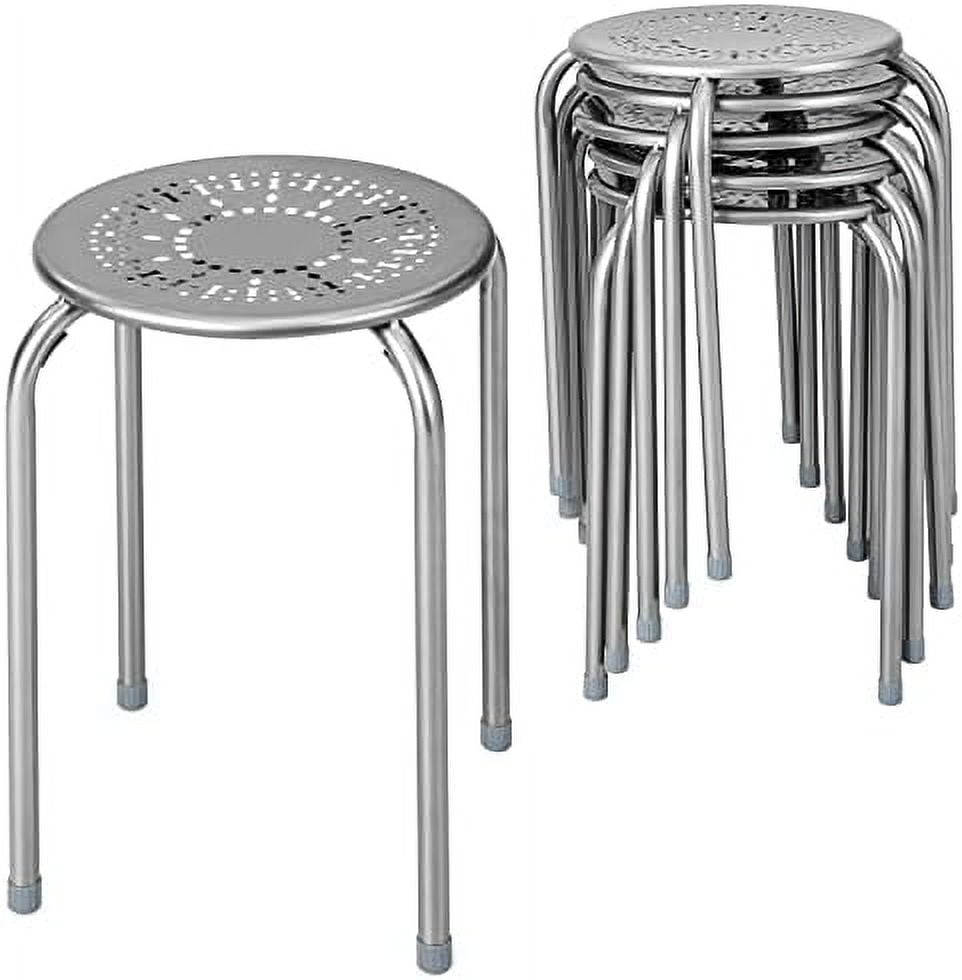 Stackable Stools 6 Pack, Portable Stacking Bar Stools Iron Round ...