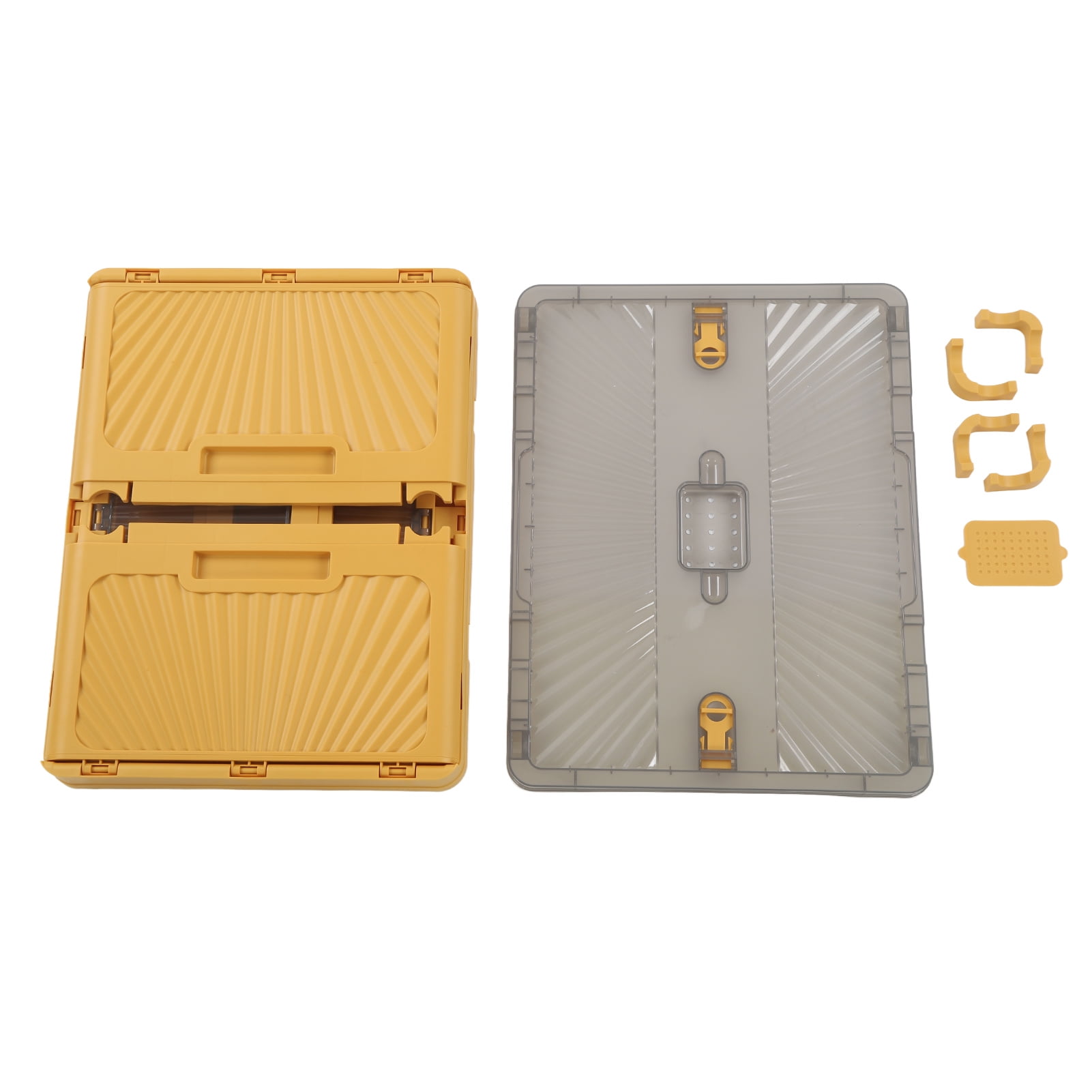 Stackable Storage Bin 3 Doors Large Capacity Removable Wheels Folding ...