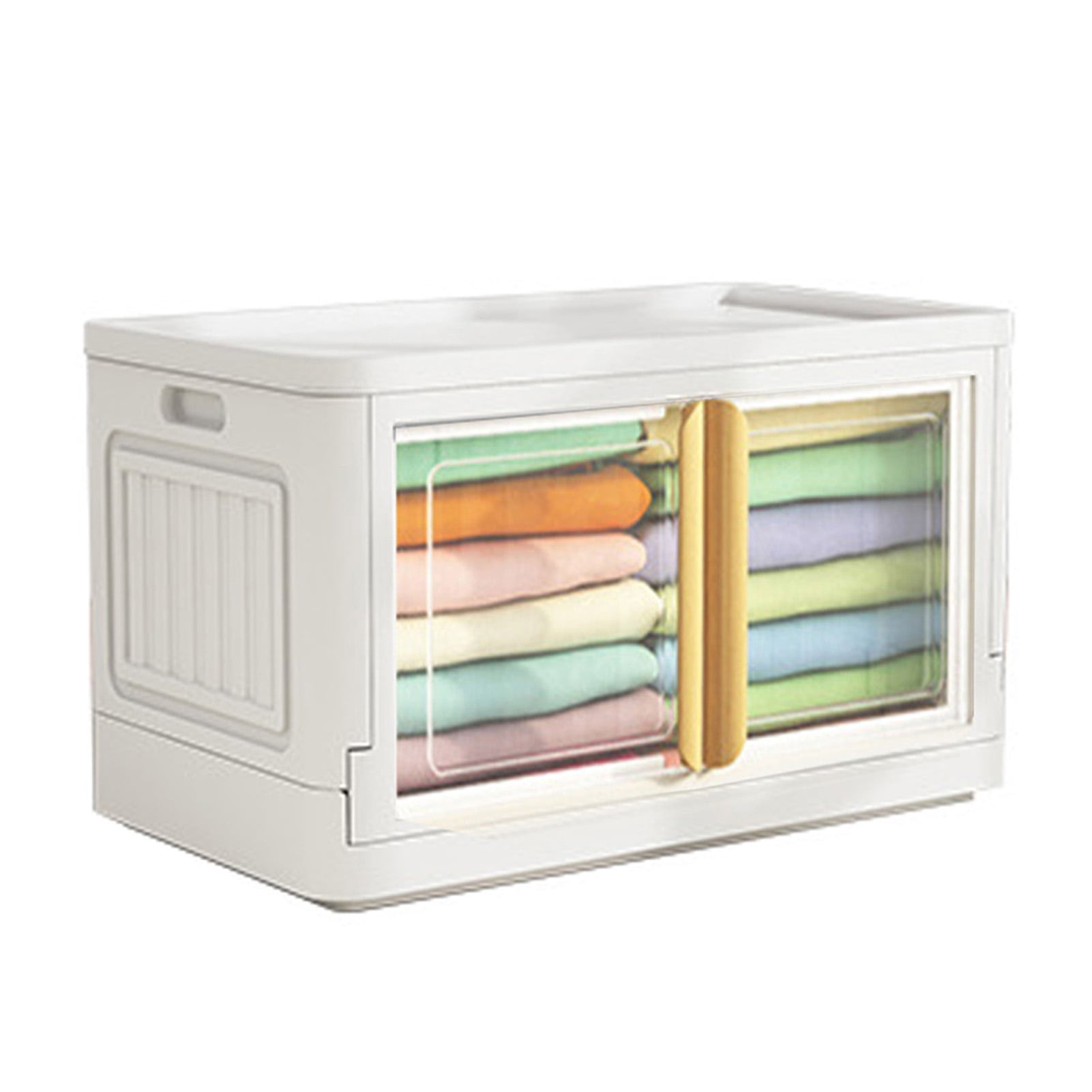 Stackable Storage Bin Double Doors Collapsible Plastic Drawer Cabinet ...