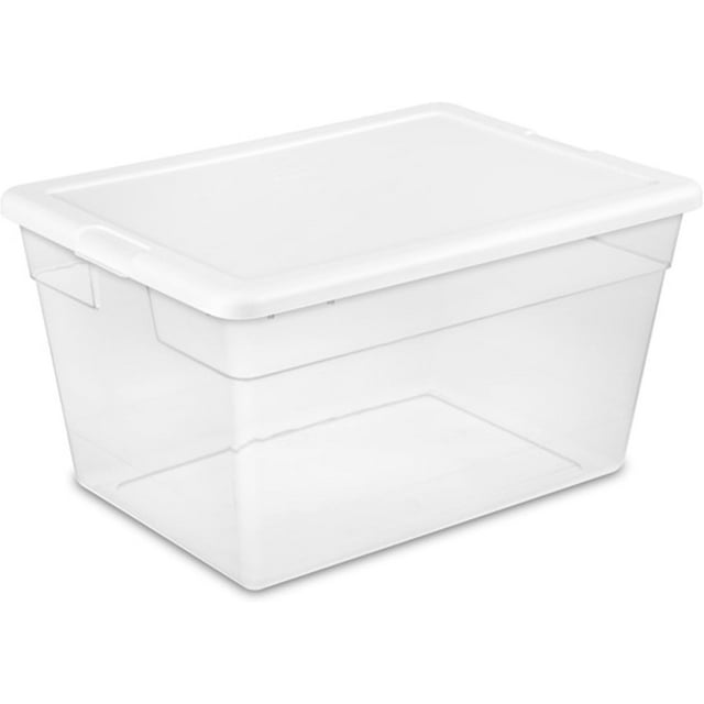 Stackable Storage Bin with Lid, Clear Plastic Design, 56 Quart ...