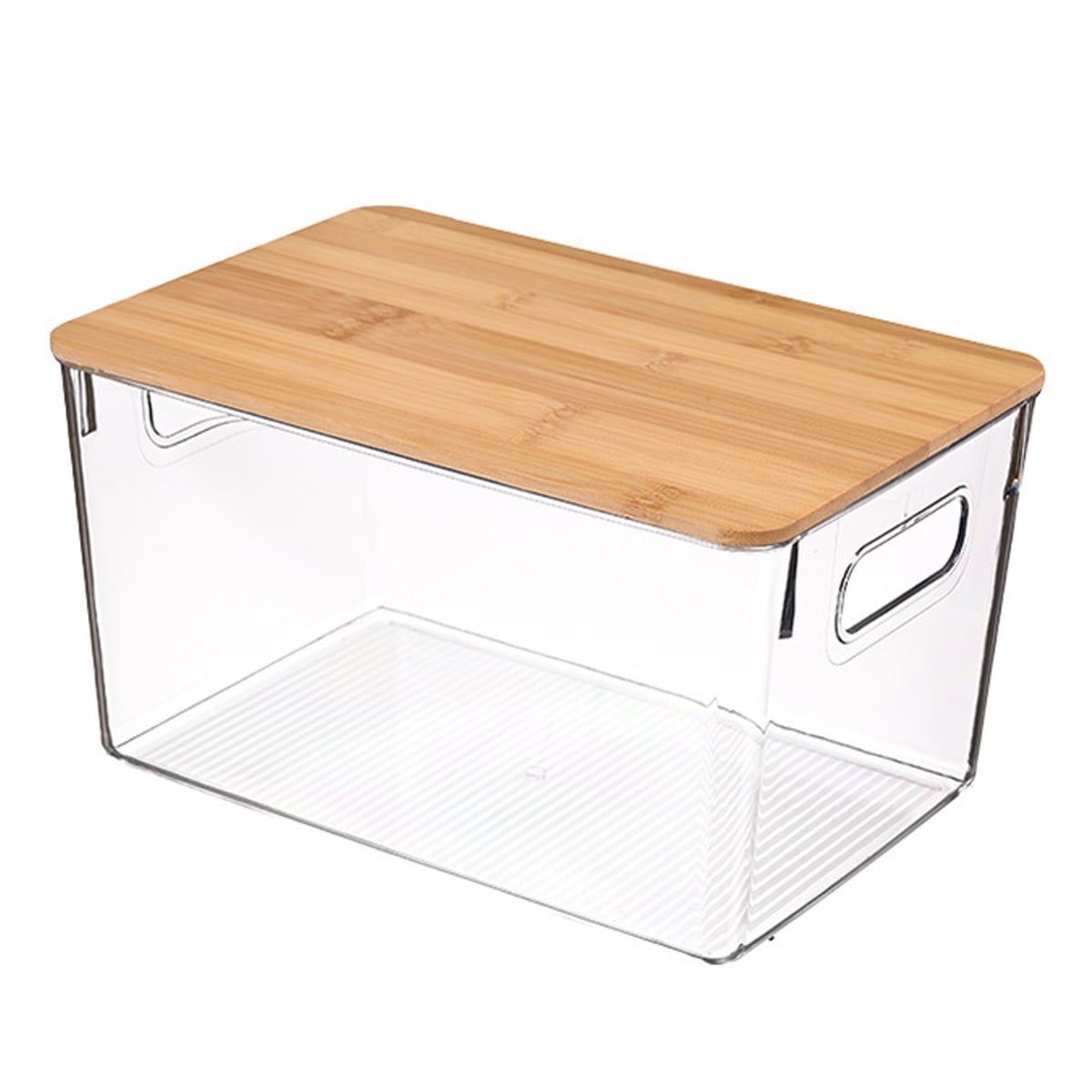 Stackable Storage Bins with Bamboo Top - Kitchen Counter Organizer ...
