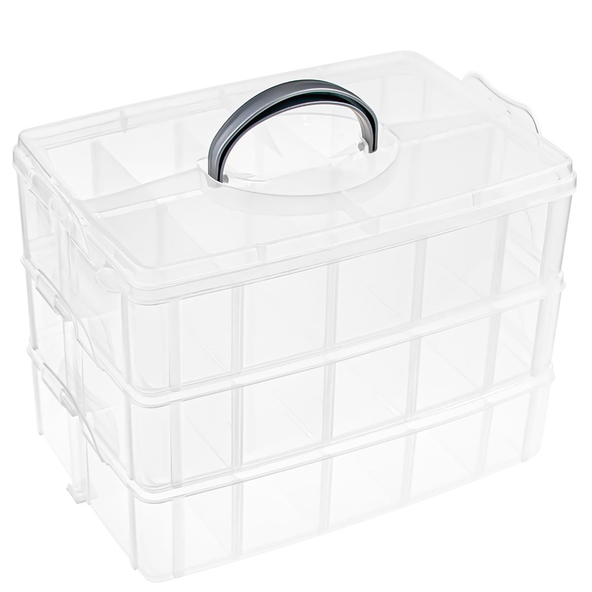 Kabuer Clear Stackable Storage Bins, 30-Count Container Box Bead Craft ...