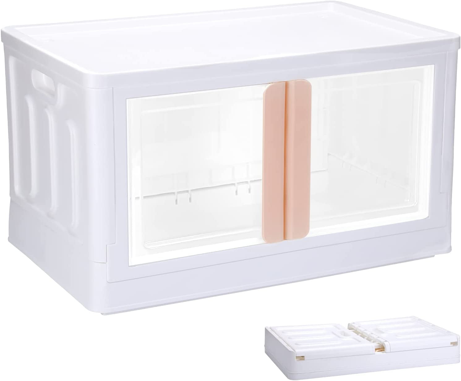 Stackable Storage Bins Collapsible Closet Toy Organizer Clear Box Large ...