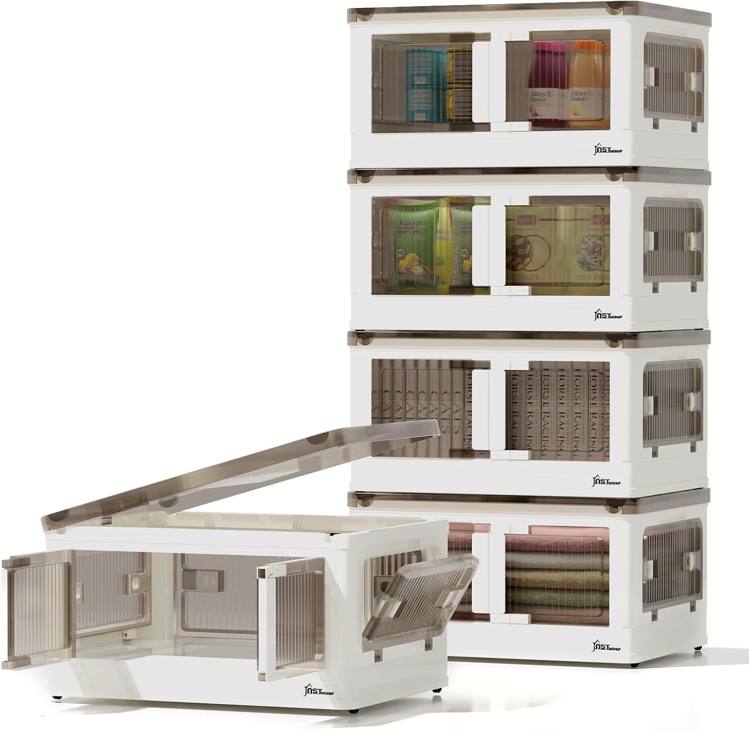 Stackable Storage Bins with Lid 90 Gal for Closets Large Collapsible ...