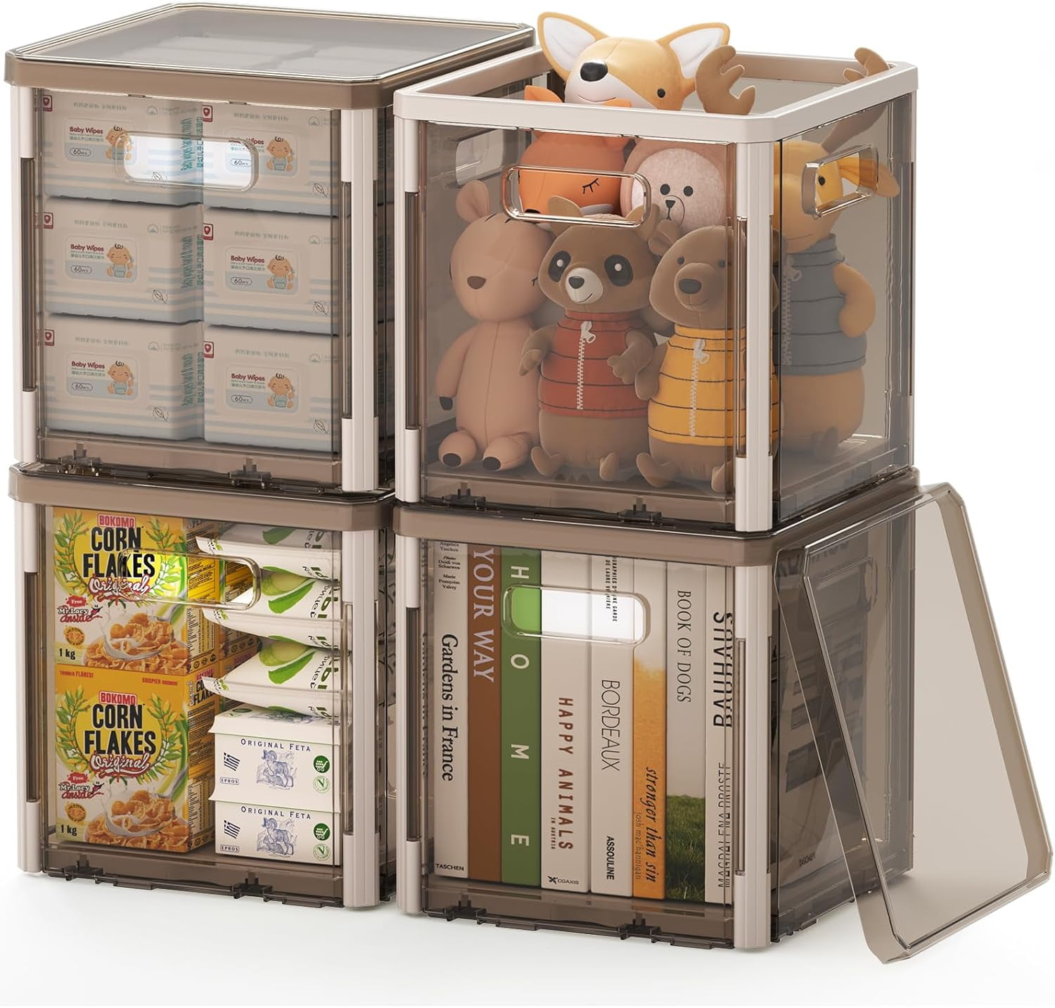 Stackable Storage Bins with Lid - Clear Cube Storage Bin Plastic ...