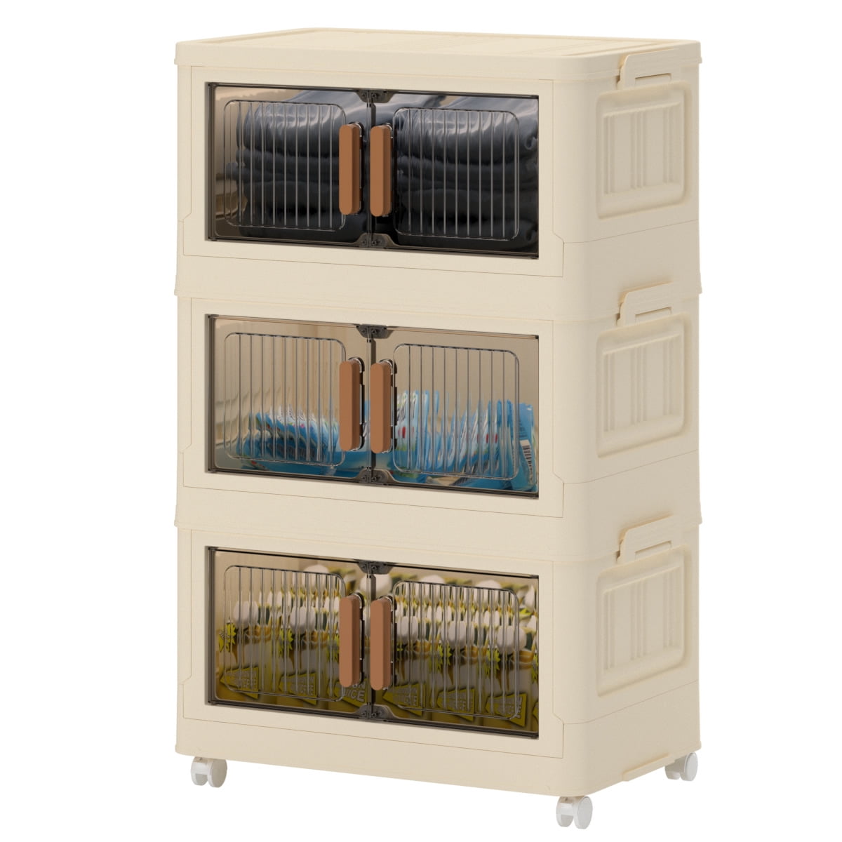 Stackable Storage Bins with Lids, 17''x 10.6''x 26.8'' Small Storage ...