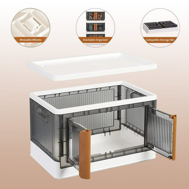 Stackable Storage Bins with Lids 34QT/8.4Gal Large Collapsible Storage ...