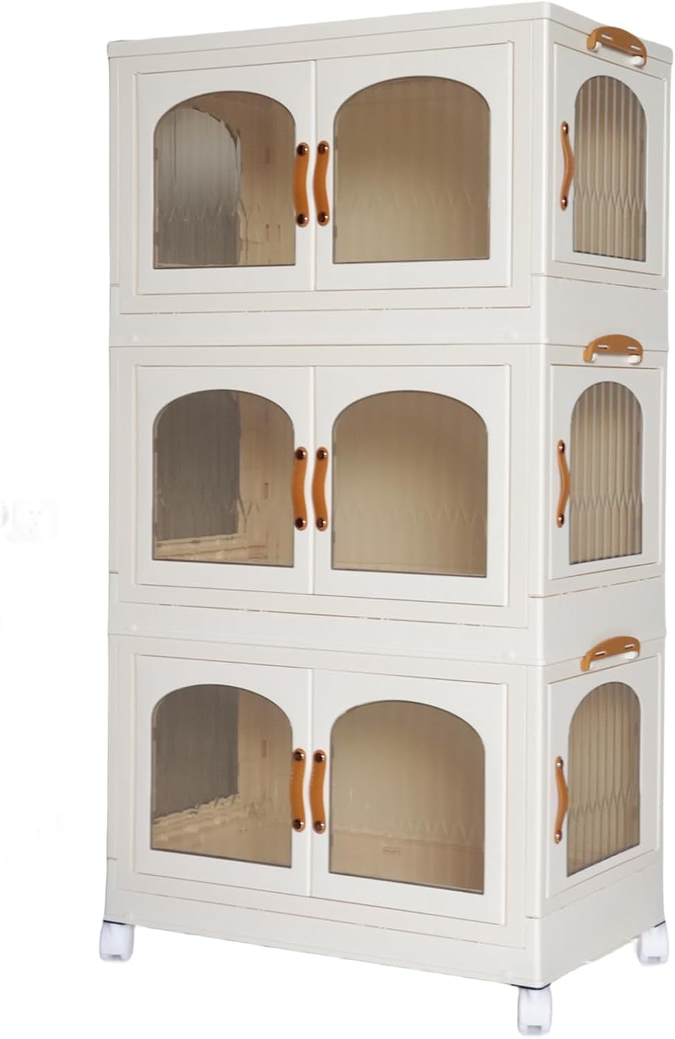 Stackable Storage Bins with Lids,Closet Organizer Collapsible Storage ...