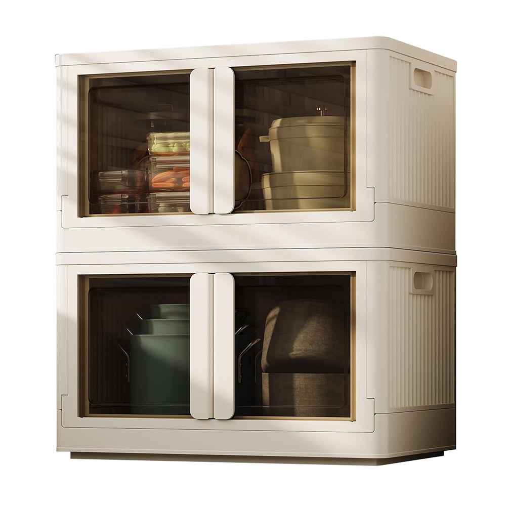 Stackable Storage Bins With Lids, Collapsible Plastic Storage Bins, 152 ...