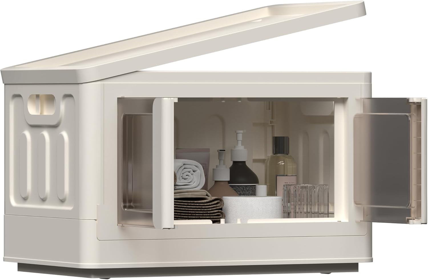 Stackable Storage Bins With Lids, Collapsible Plastic Storage Bins with ...