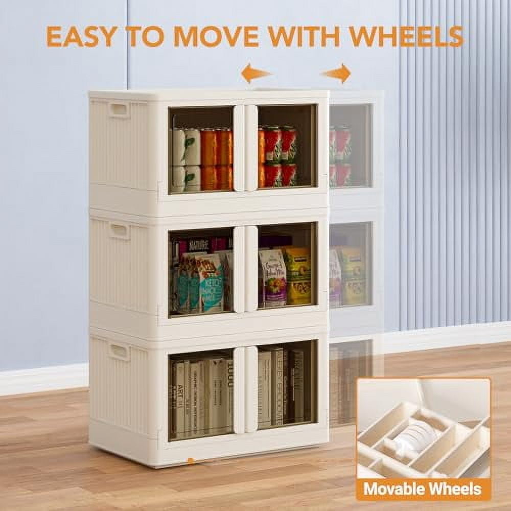 Stackable Storage Bins with Lids, Collapsible Storage cabinets with ...