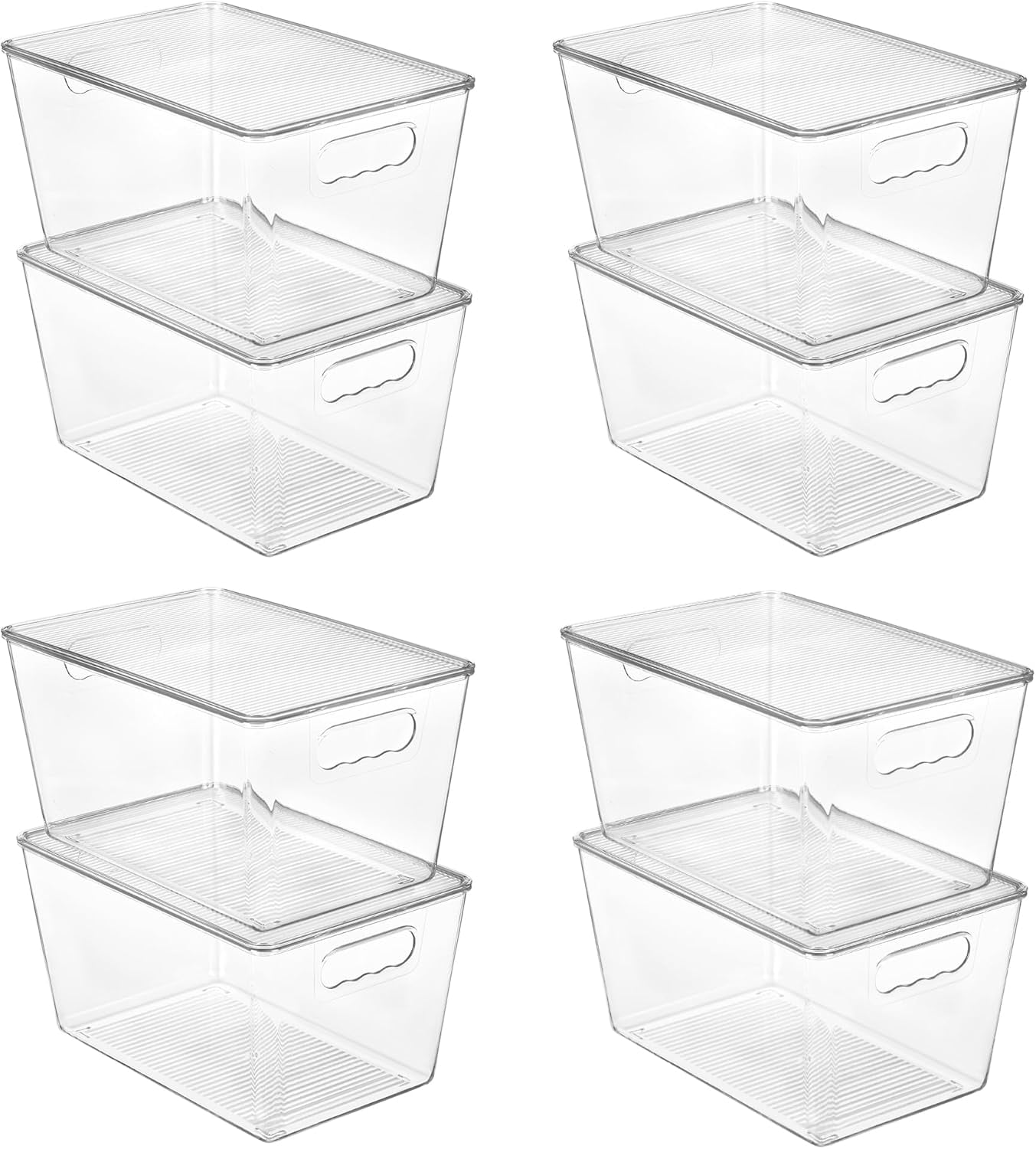 Stackable Storage Bins with Lids, Large Plastic Containers with Handle ...