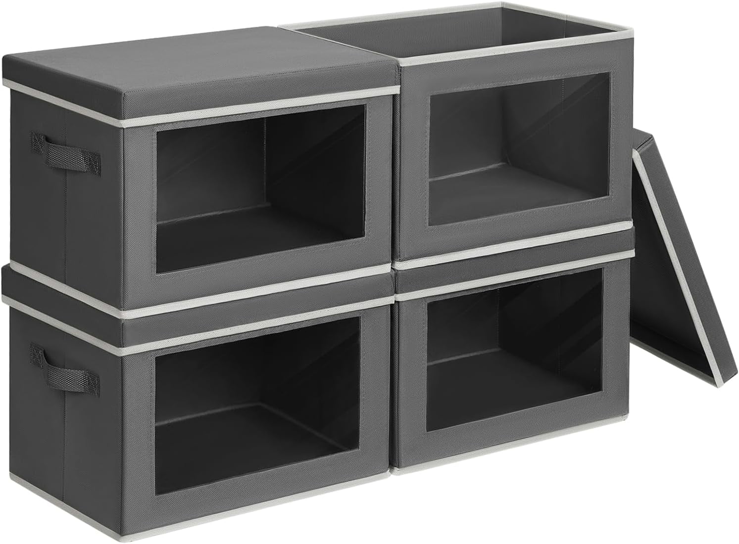 Stackable Storage Bins with Lids - Medium Storage Box with Lids ...