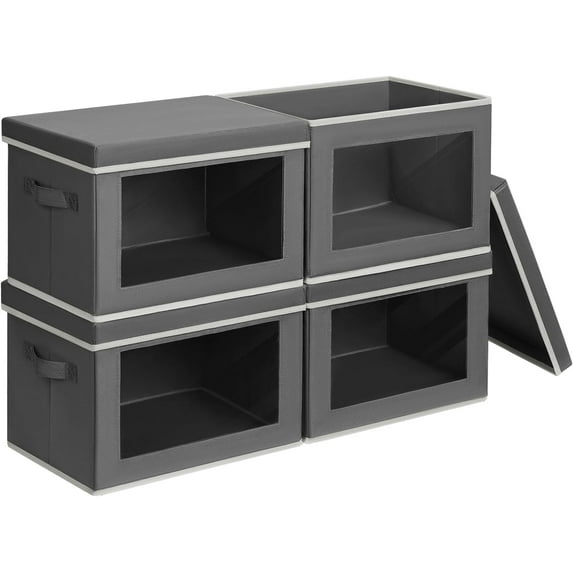 Stackable Storage Bins with Lids - Medium Storage Box with Lids ...