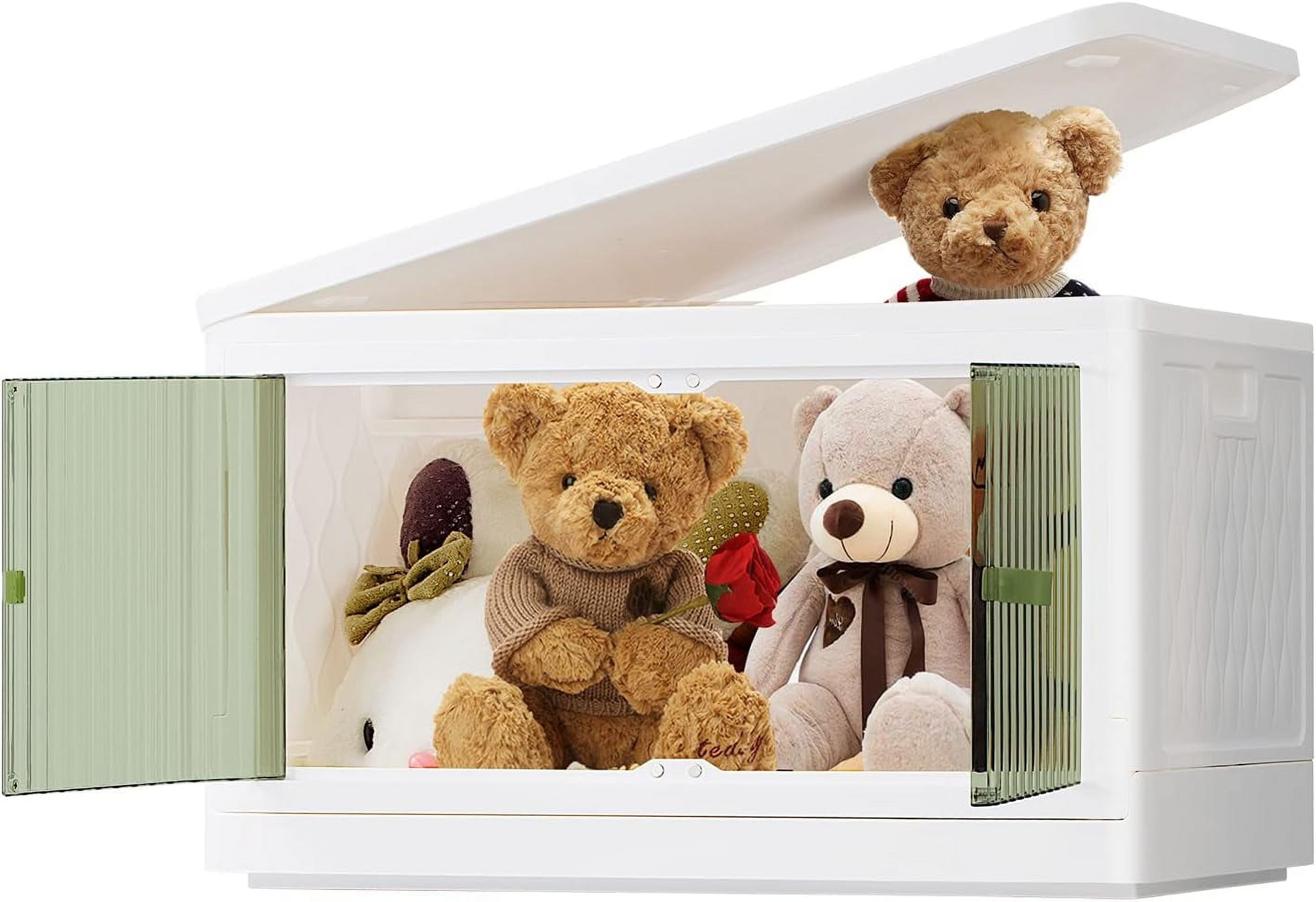 Stackable Storage Bins with Lids Set 1 Pack,19 Gal Plastic Folding ...