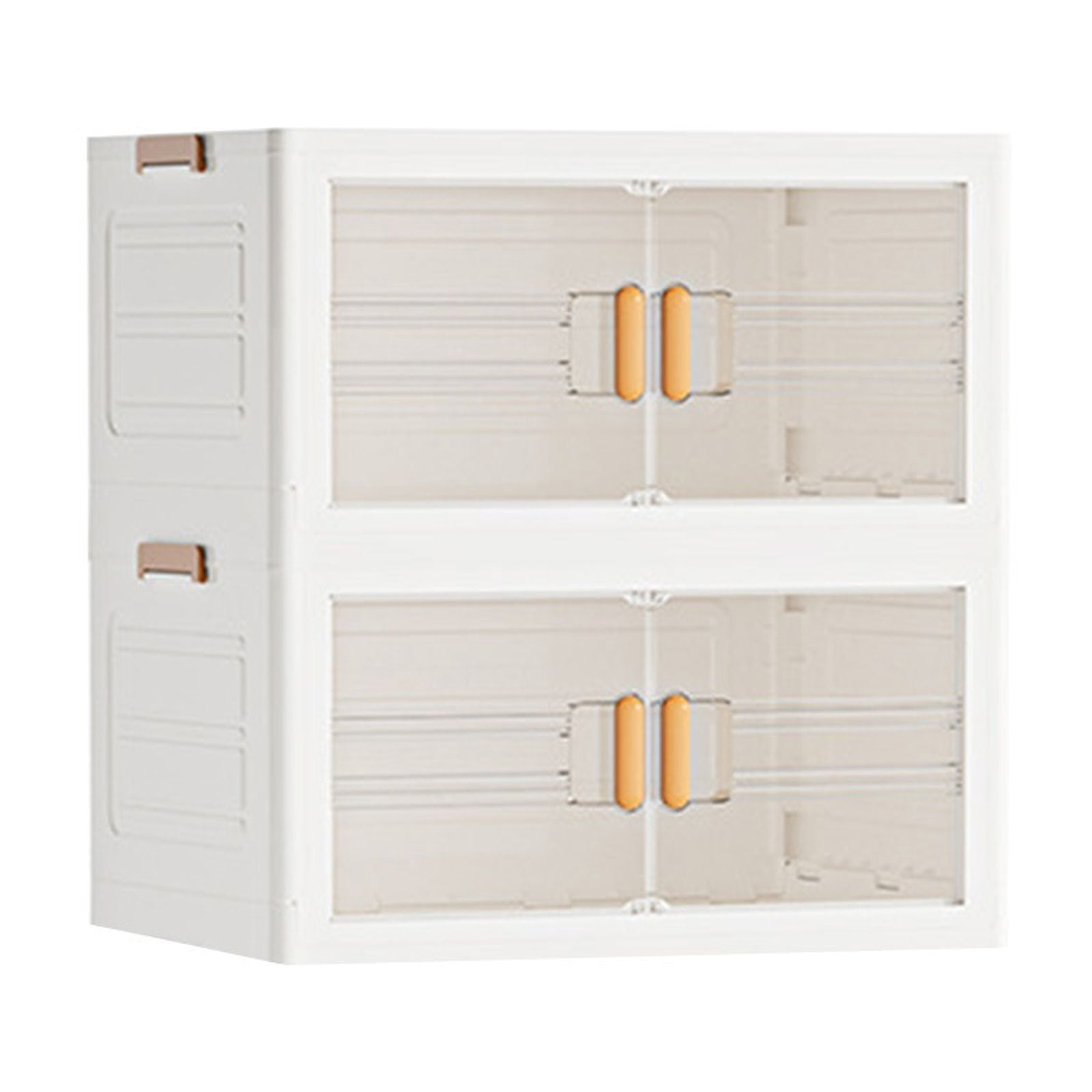 Stackable Storage Bins With Magnetic Door Foldable Closet Organizer ...