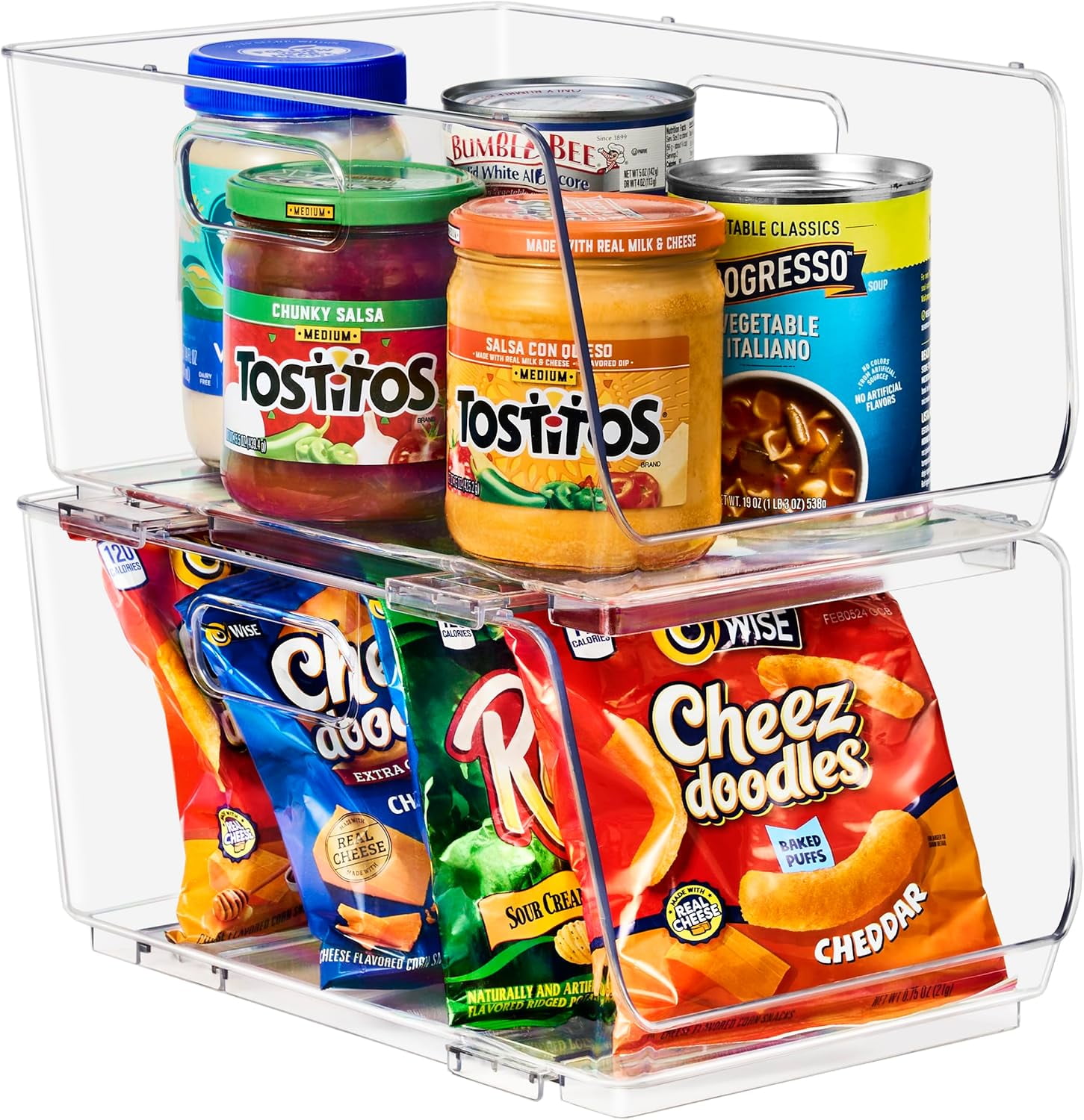 Stackable Storage Bins Open Front - Clear Stackable Storage Bins ...