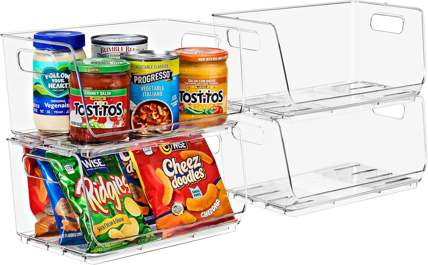 Stackable Storage Bins Open Front - Clear Stackable Storage Bins ...