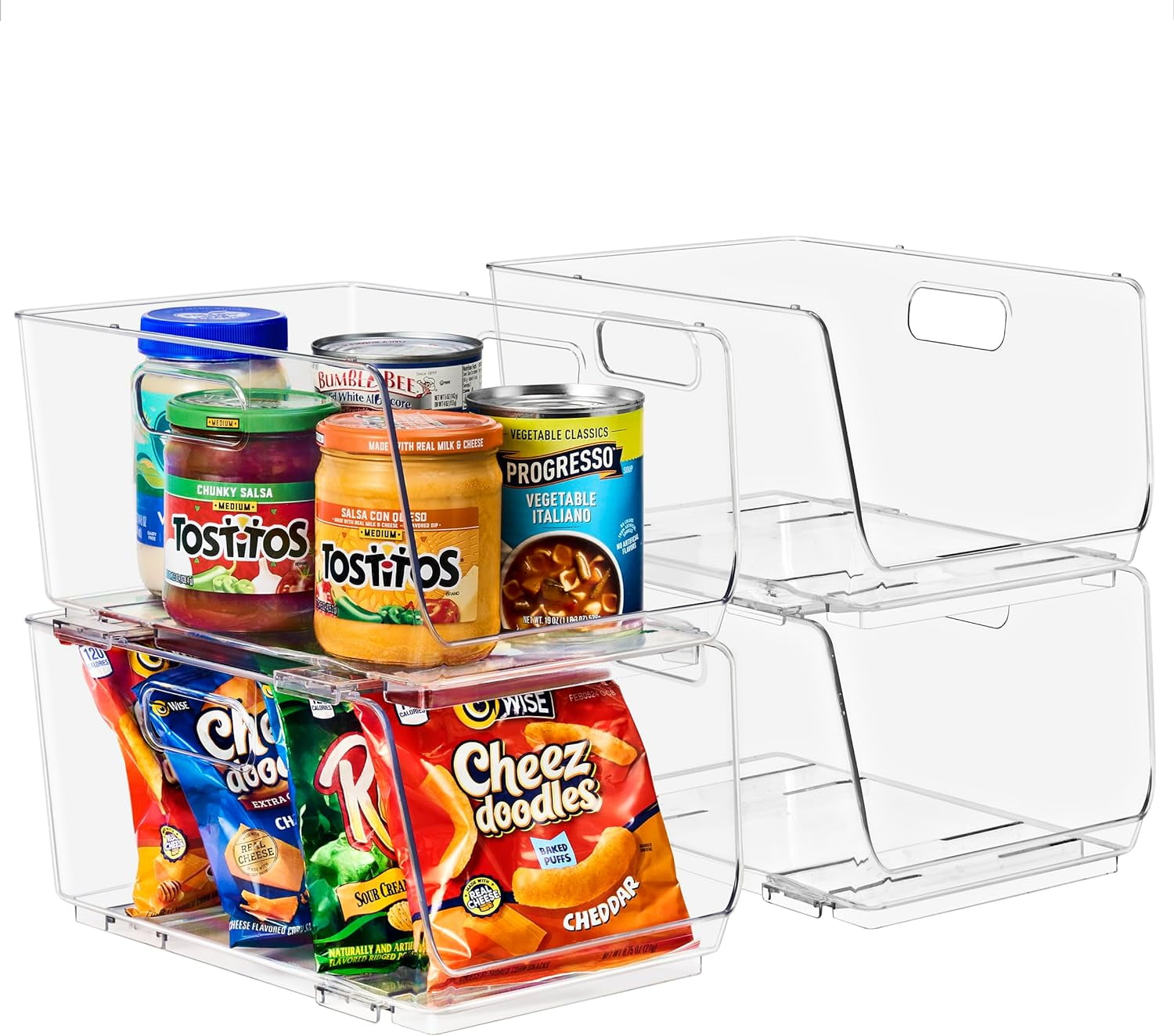 Stackable Storage Bins Open Front - Clear Stackable Storage Bins ...