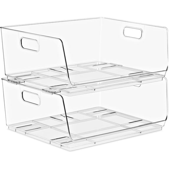 Stackable Storage Bins Open Front - Clear Stackable Storage Bins ...