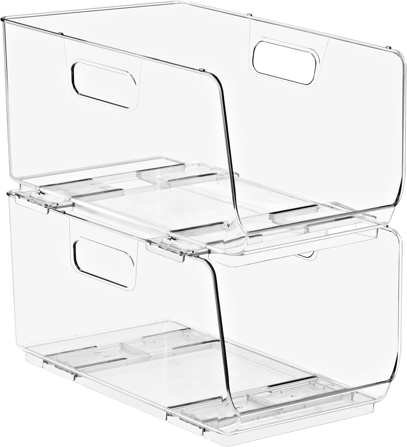 Stackable Storage Bins Open Front - Clear Stackable Storage Bins ...