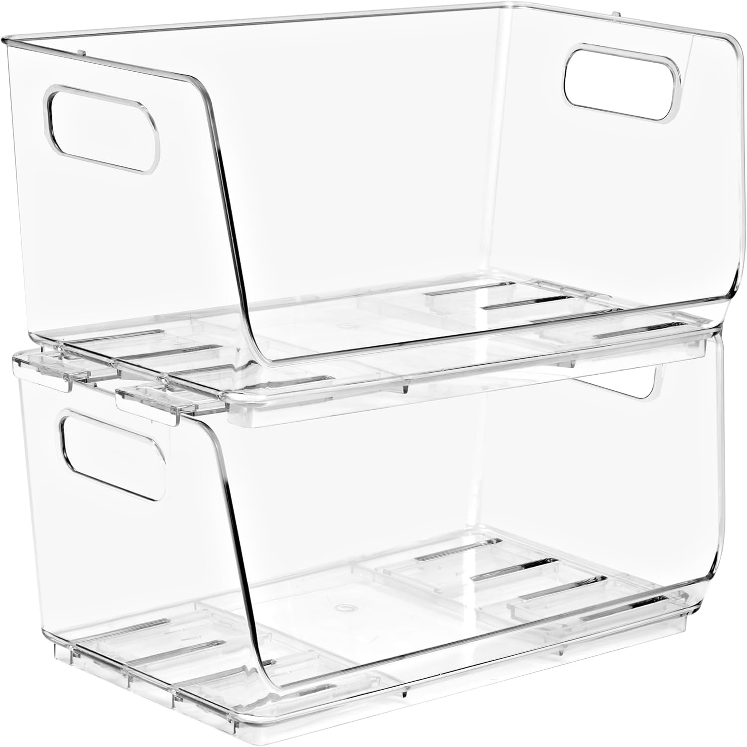 Stackable Storage Bins Open Front - Clear Stackable Storage Bins ...