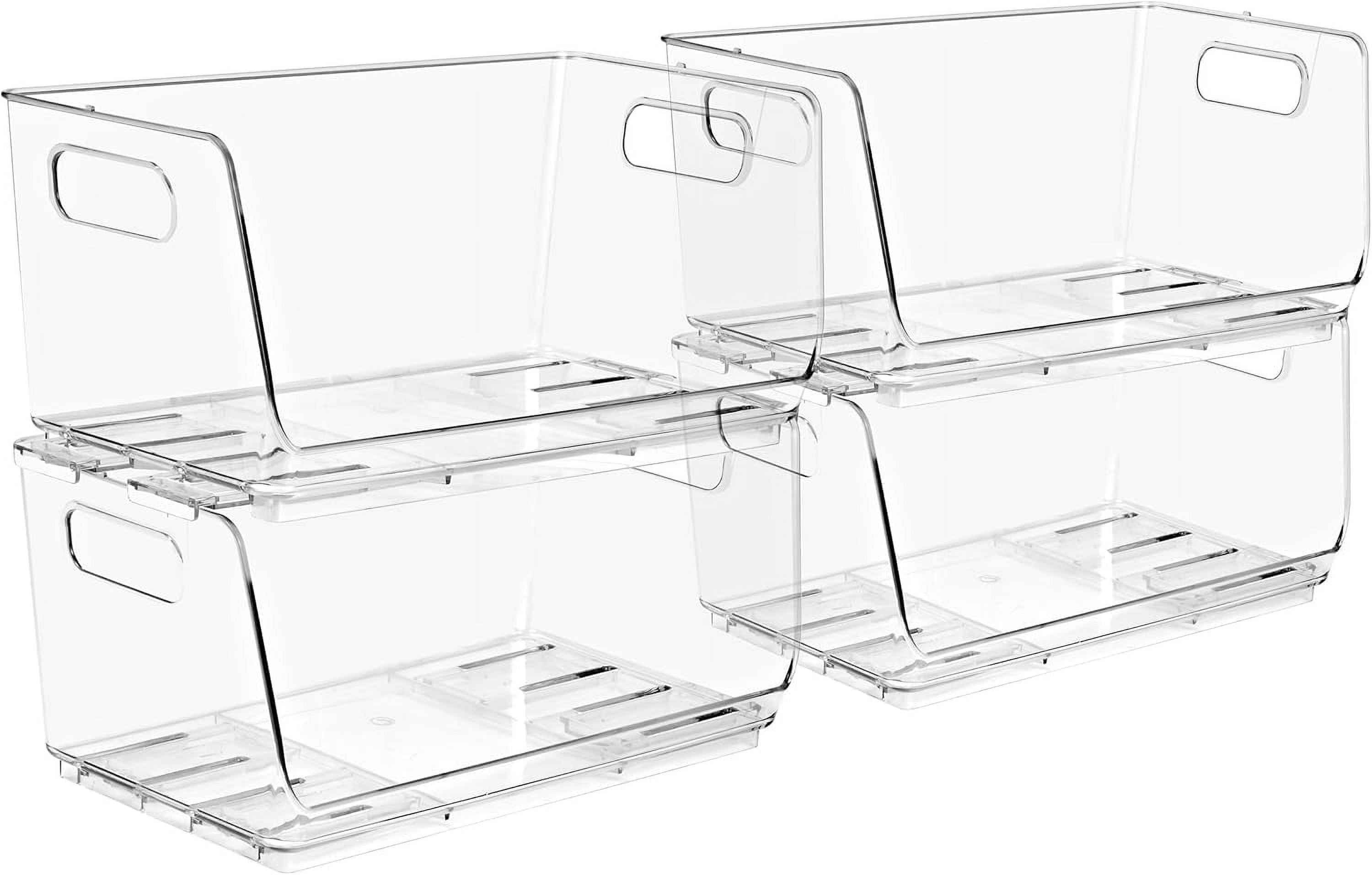 Stackable Storage Bins Open Front - Clear Stackable Storage Bins ...