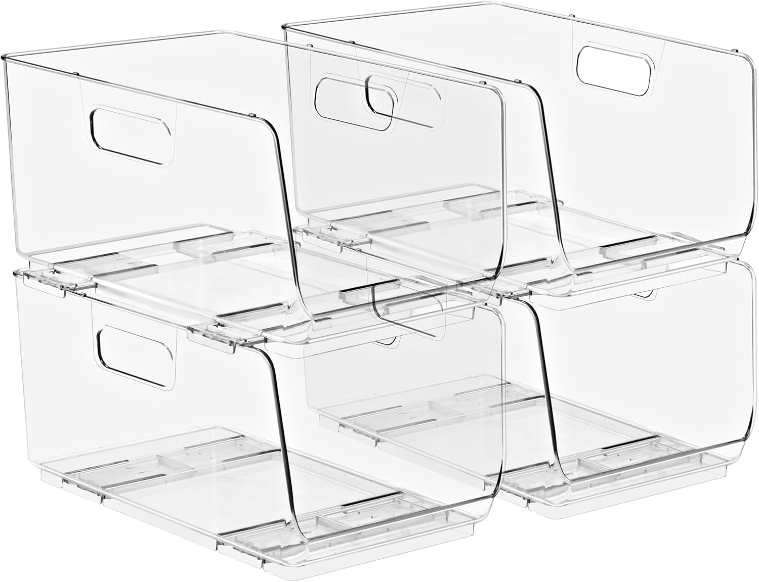 Stackable Storage Bins Open Front - Clear Stackable Storage Bins ...