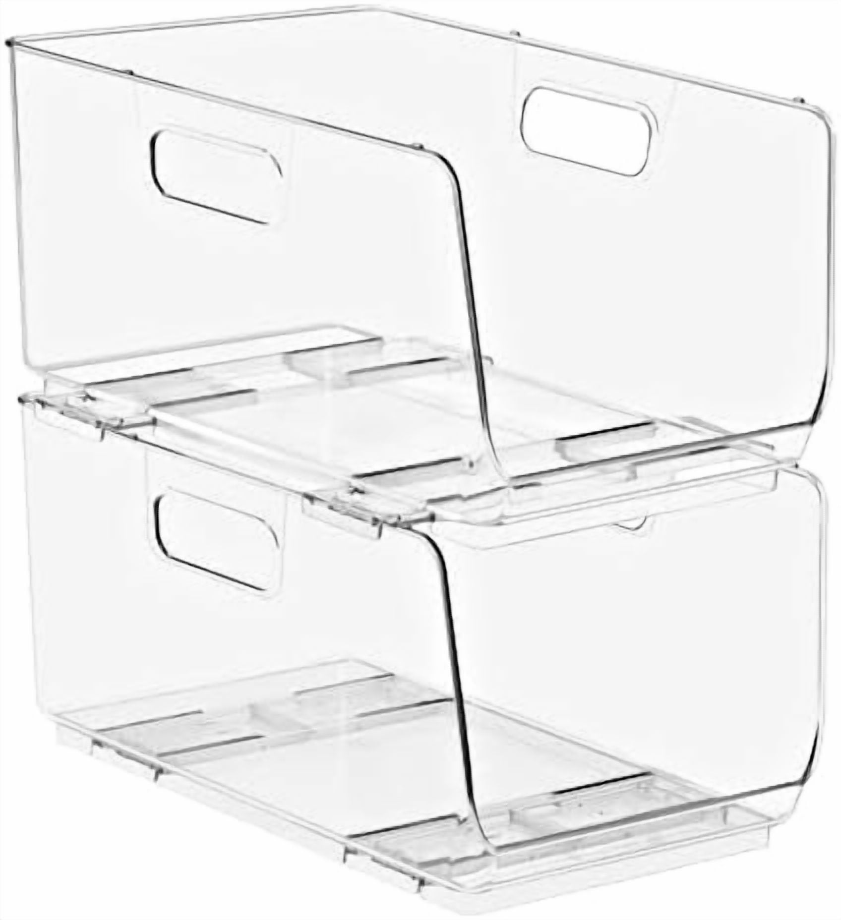 Stackable Storage Bins Open Front - Clear Stackable Storage Bins ...