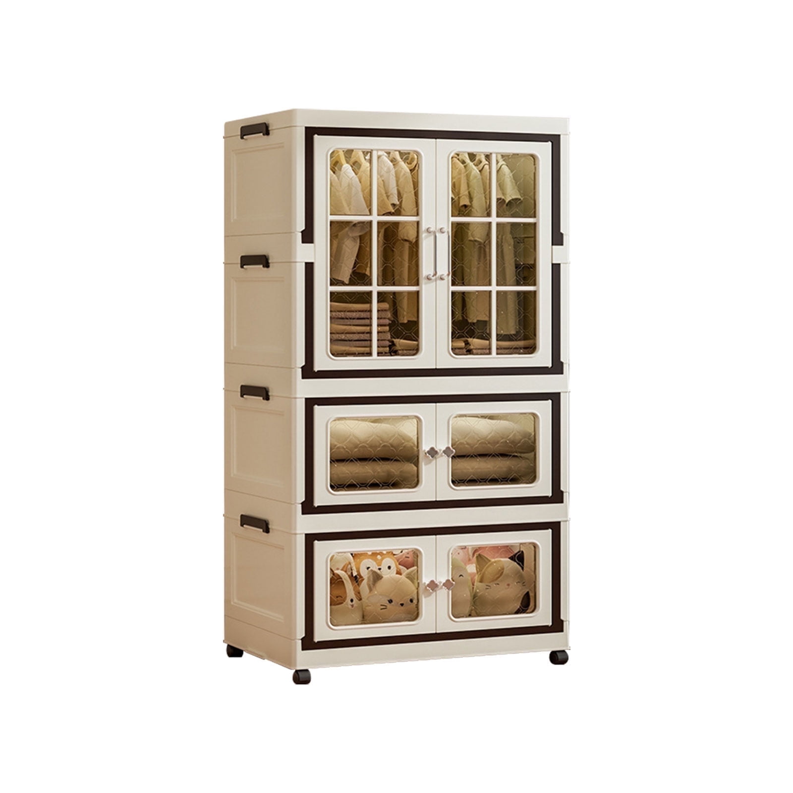 Stackable Storage Bins with Wheels, Collapsible Storage Bins with Doors ...