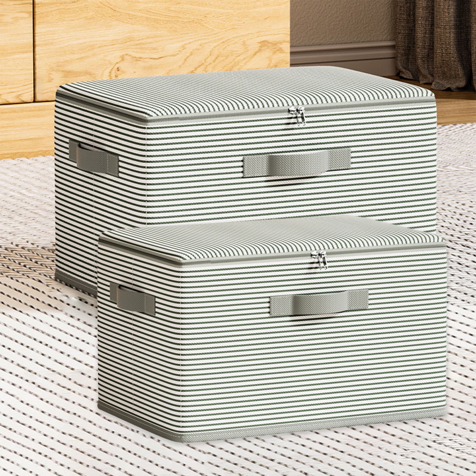 Stackable Storage Box, Large Capacity Wardrobe Organizer, Bins with Lid ...