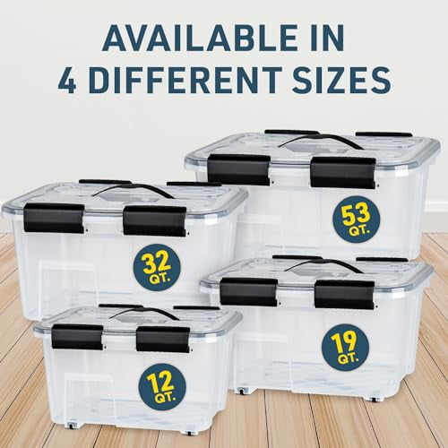 Stackable Storage Box Set - 6 Pieces 12 Quarts Multi-purpose, Space ...