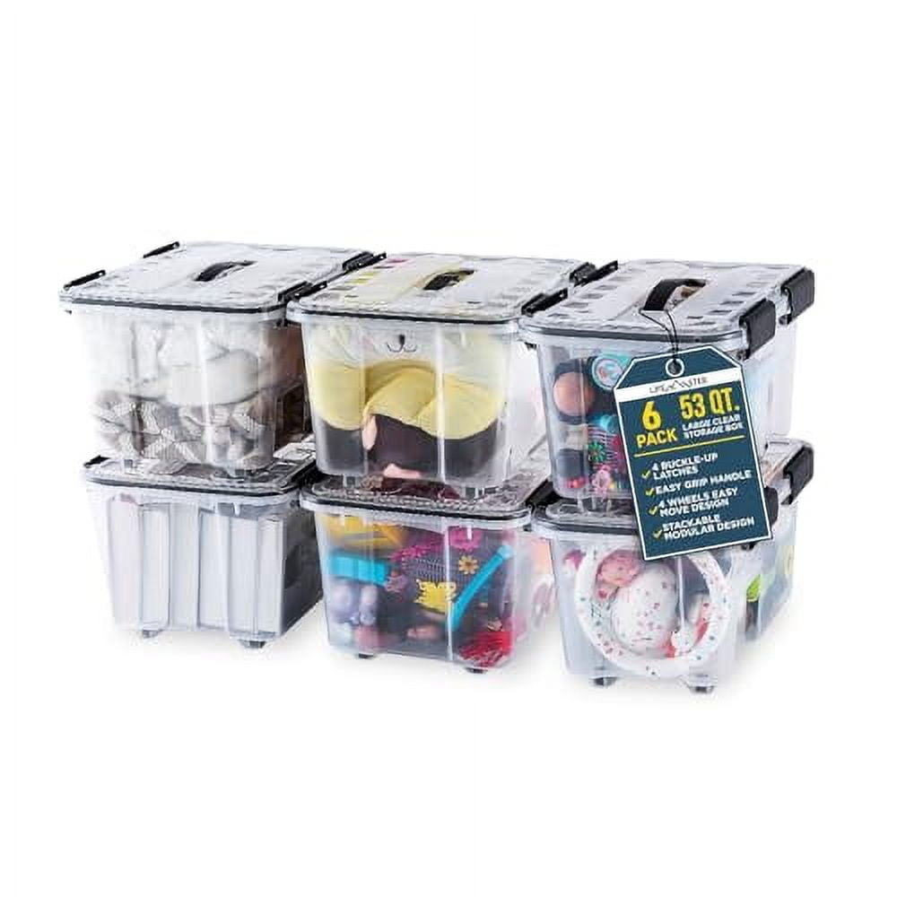 Stackable Storage Box Set - 6 Pieces 19 Quarts Multi-purpose, Space ...